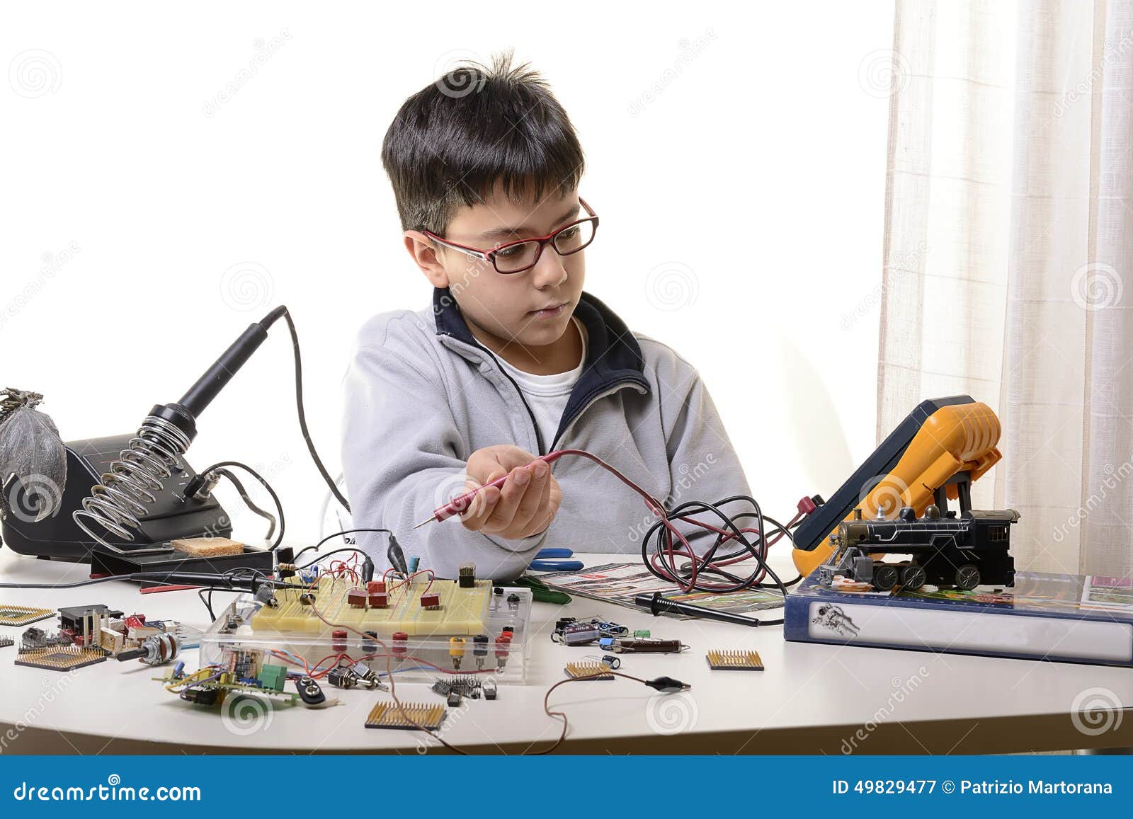 Young Student Performs Experiments Stock Image - Image of electronic ...