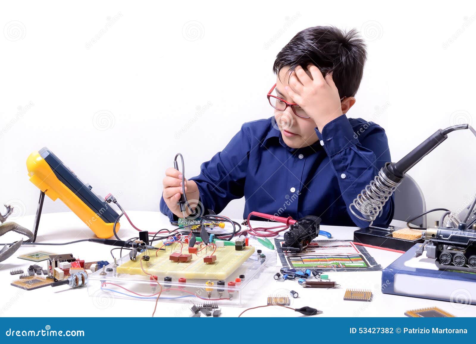 Young Student Performs Experiments Stock Photo - Image of goal, purpose ...