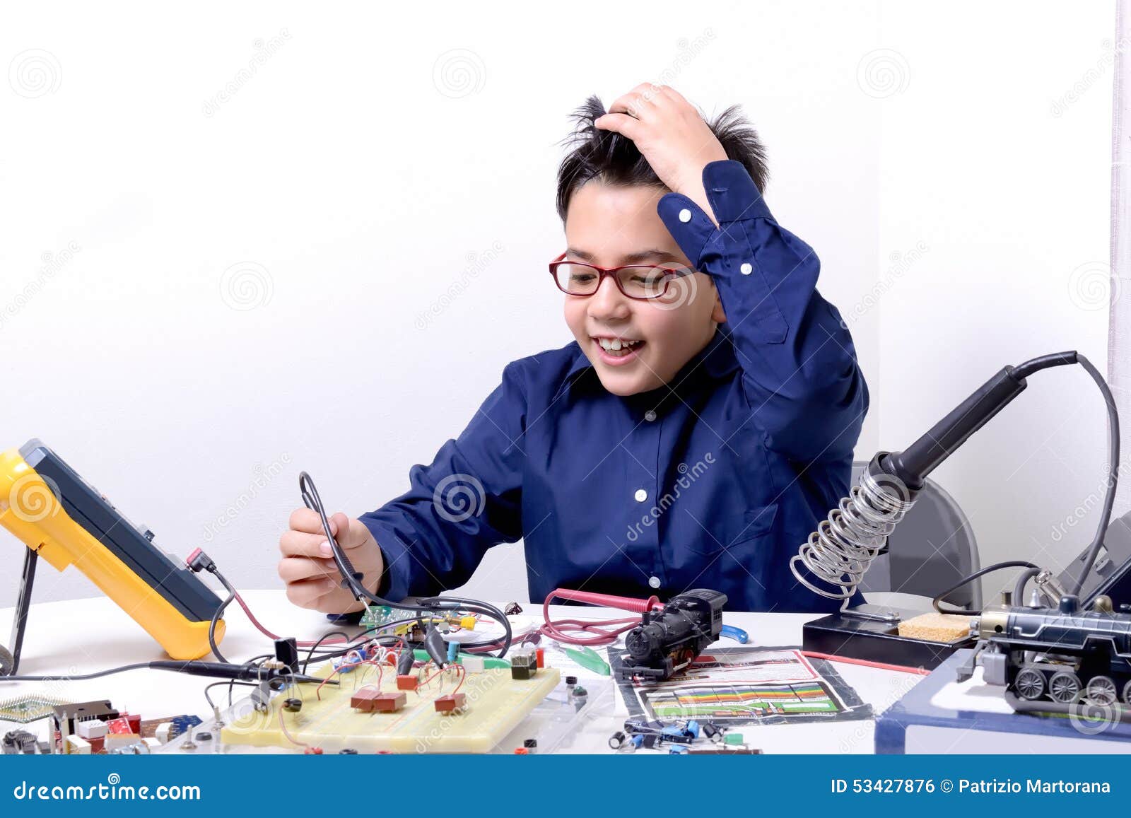 Young Student Performs Experiments Stock Photo - Image of caucasian ...