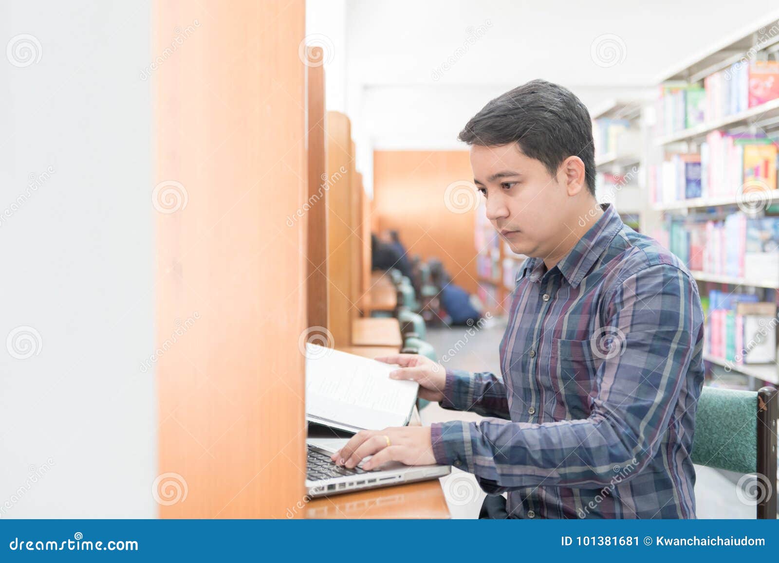 Young Student Play Computer and Preparing Exam Stock Image - Image of ...