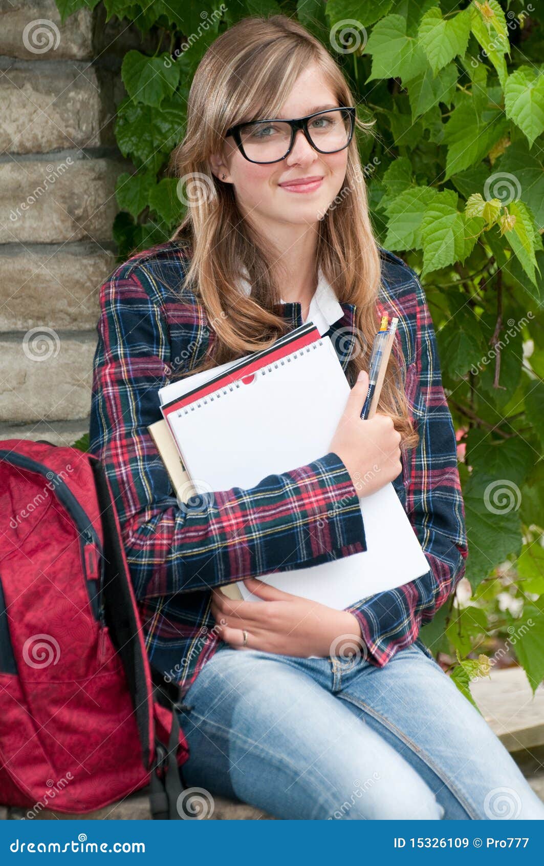 Young student portrait stock image. Image of spring, book - 15326109