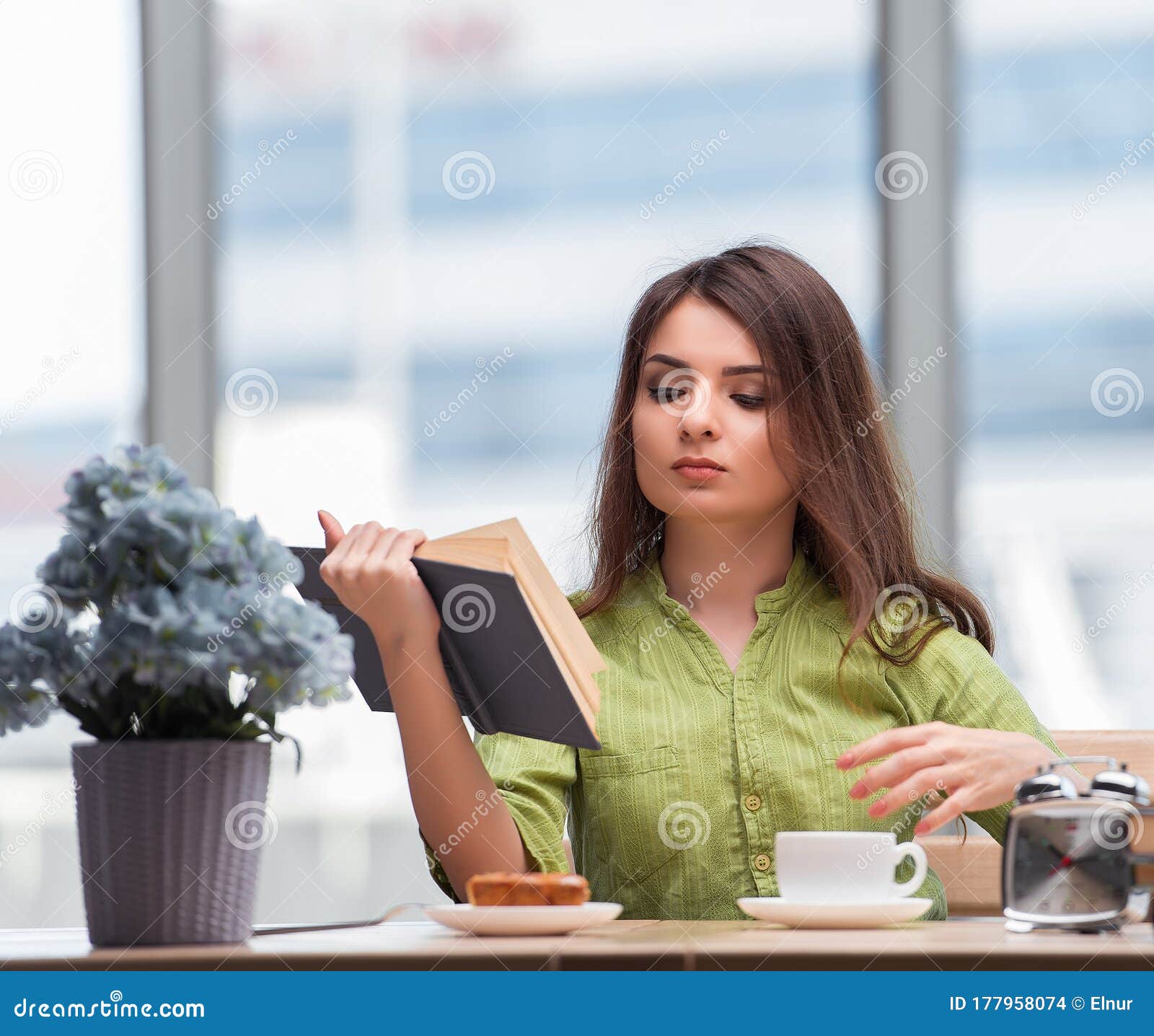 Young Student Preparing for Exams Drinking Tea Stock Photo - Image of ...