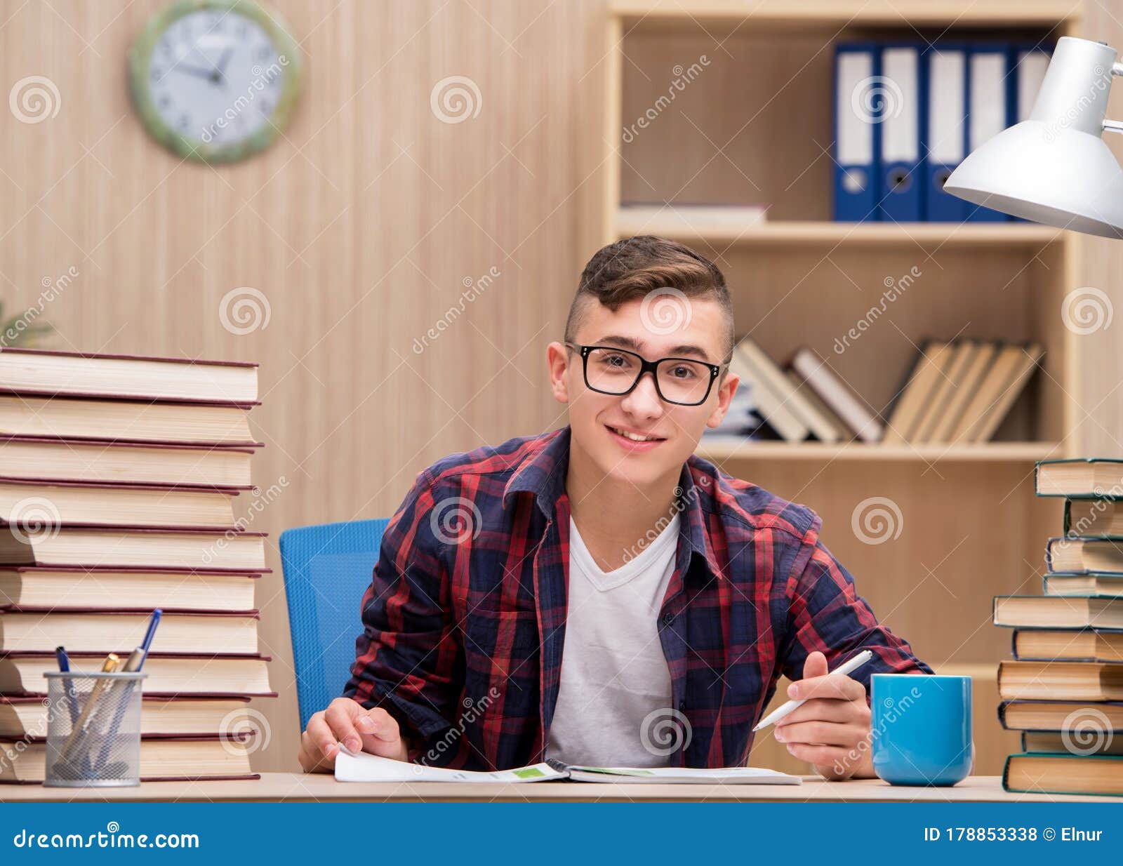Young Student Preparing for School Exams Stock Photo - Image of hard ...