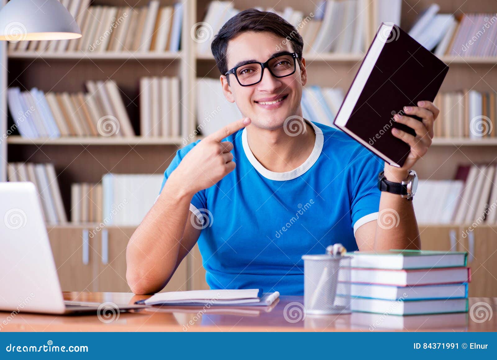 The Young Student Preparing for School Exams Stock Image - Image of ...