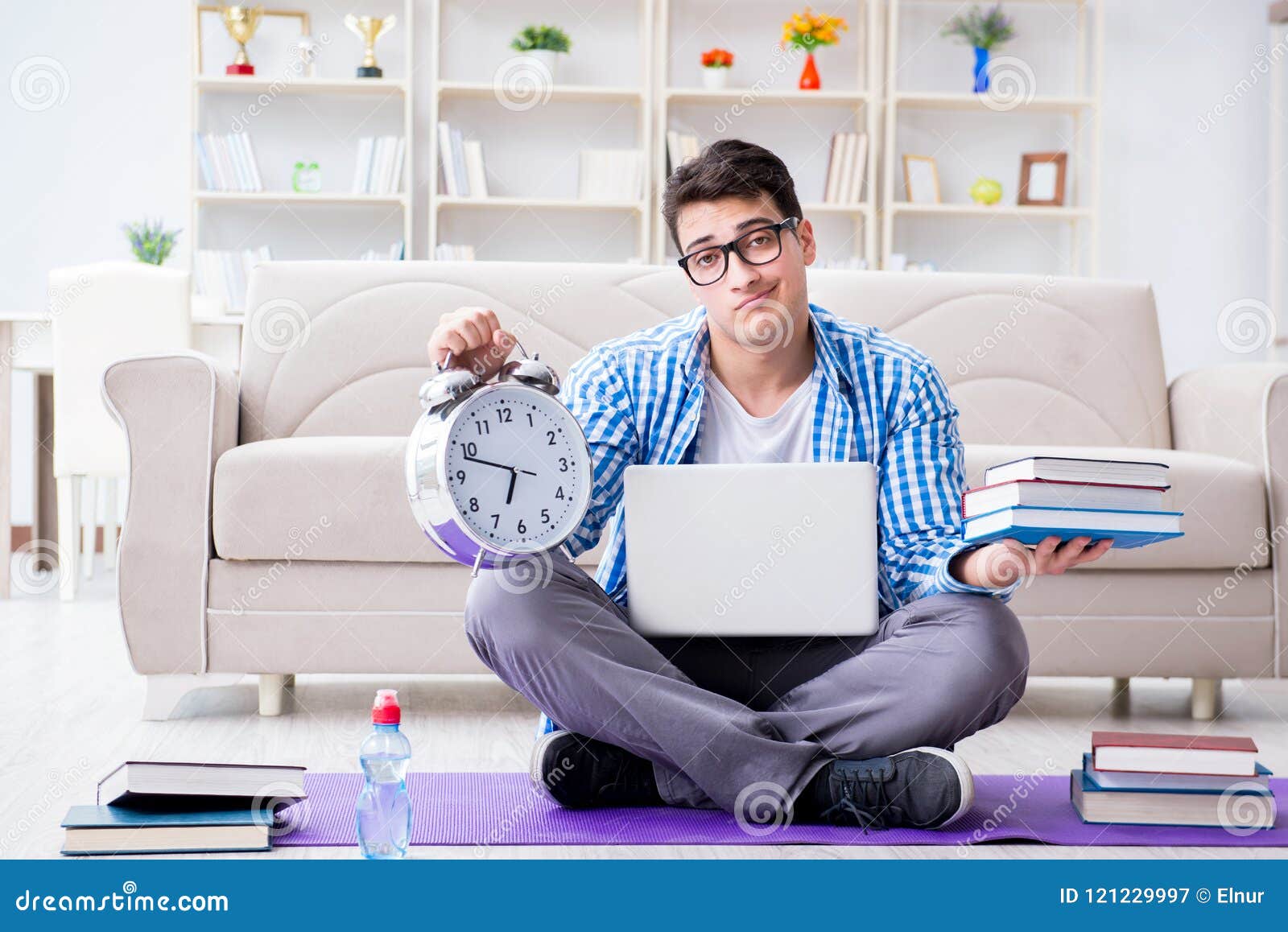 The Young Student Preparing for University Exams Stock Image - Image of ...