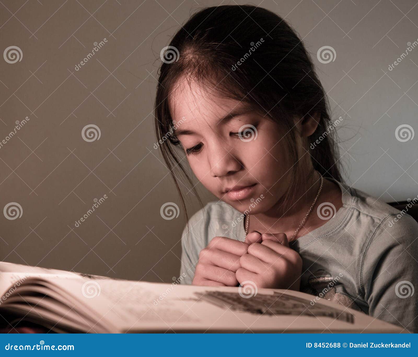 Young Student Reading a Book. Stock Photo - Image of girl, child: 8452688