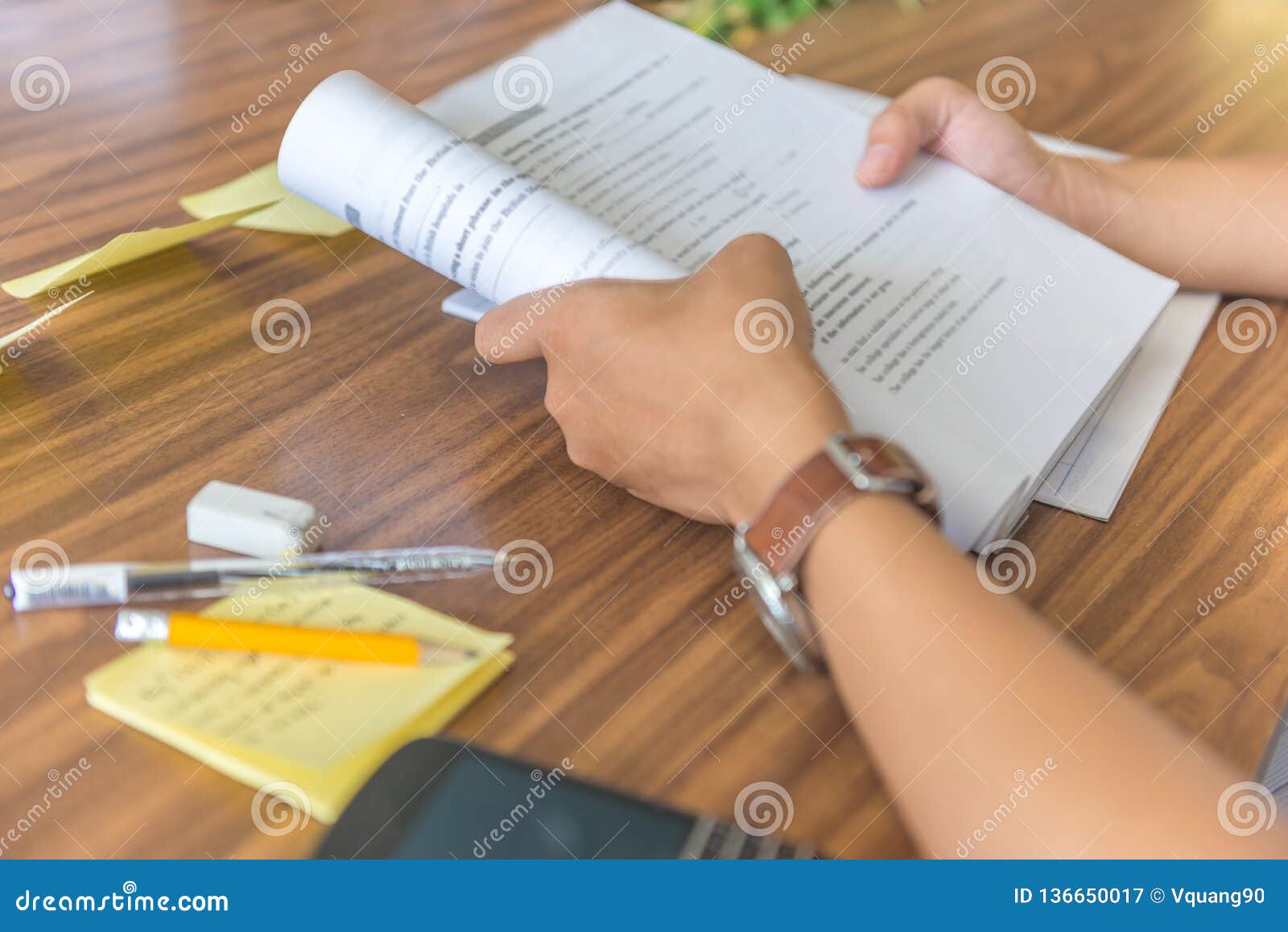 Young Student Reading Book and Self-study Stock Image - Image of ...