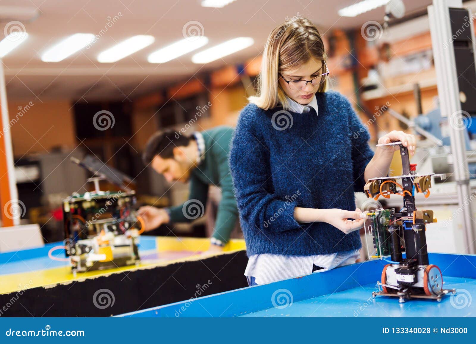 Young Student of Robotics Working on Project Stock Photo - Image of ...