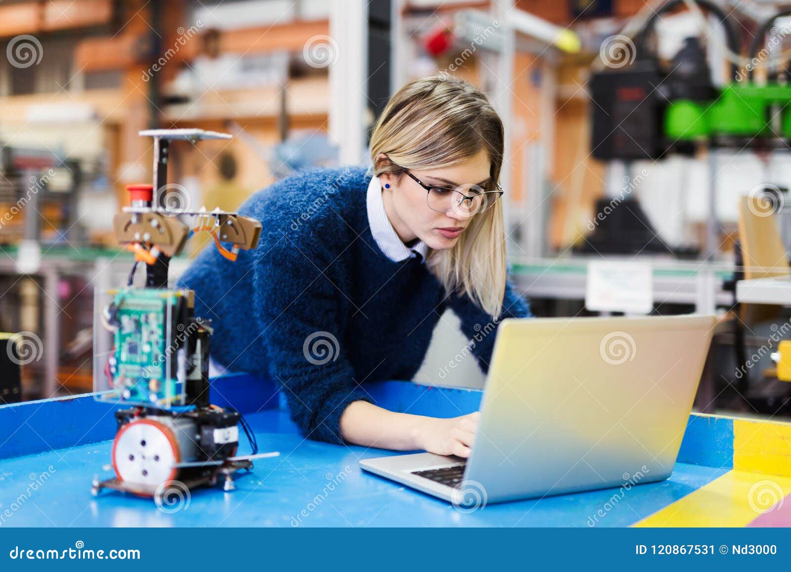 Young Student of Robotics Working on Project Stock Image - Image of ...