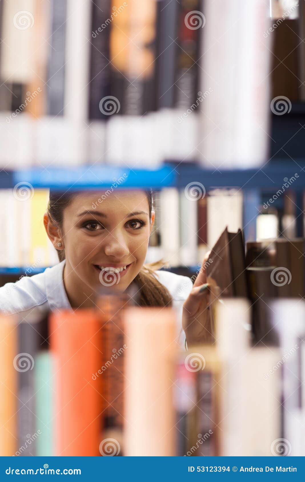 Young Student Searching for Books Stock Photo - Image of teens ...