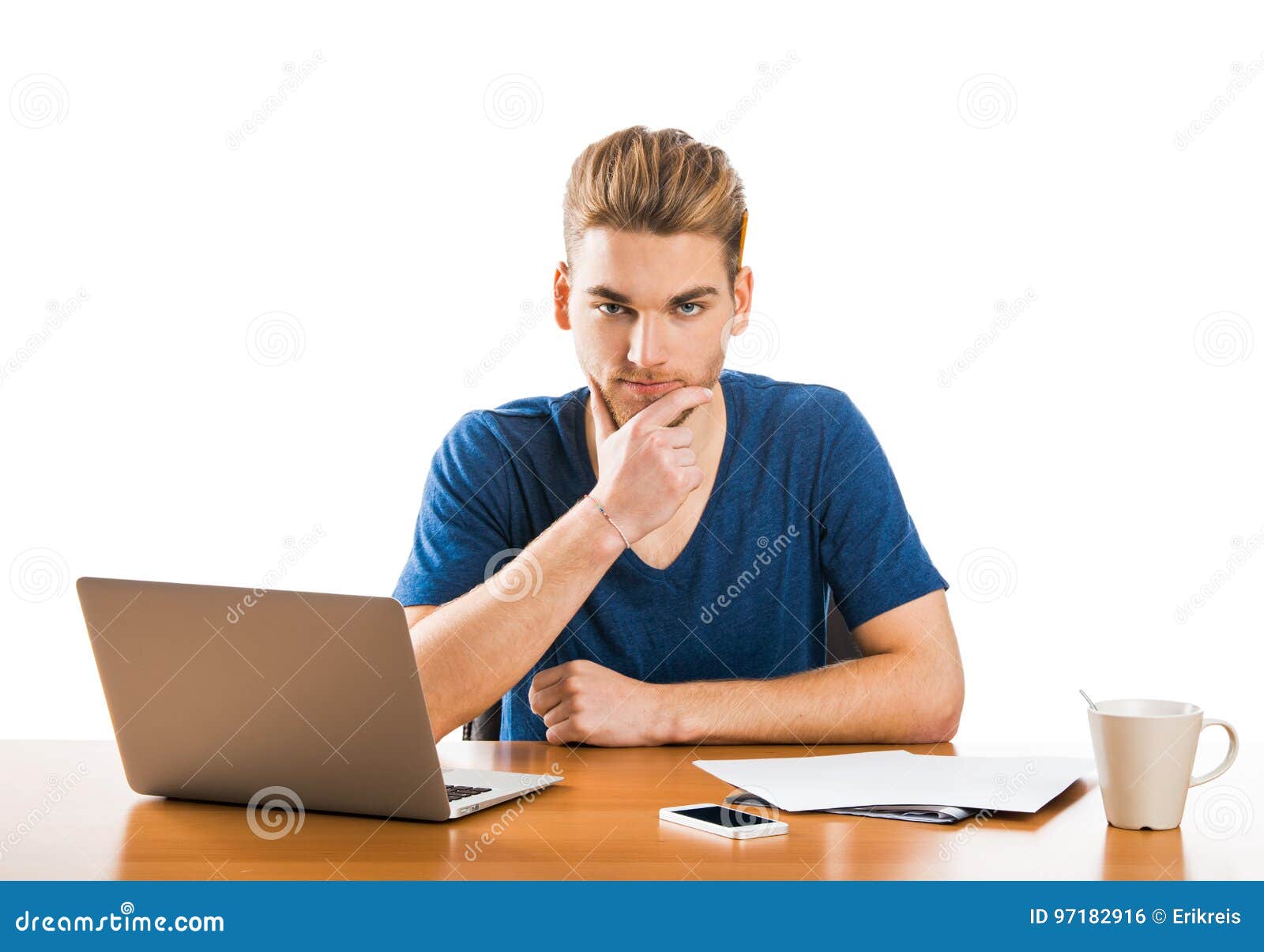 Young student thinking stock photo. Image of architect - 97182916