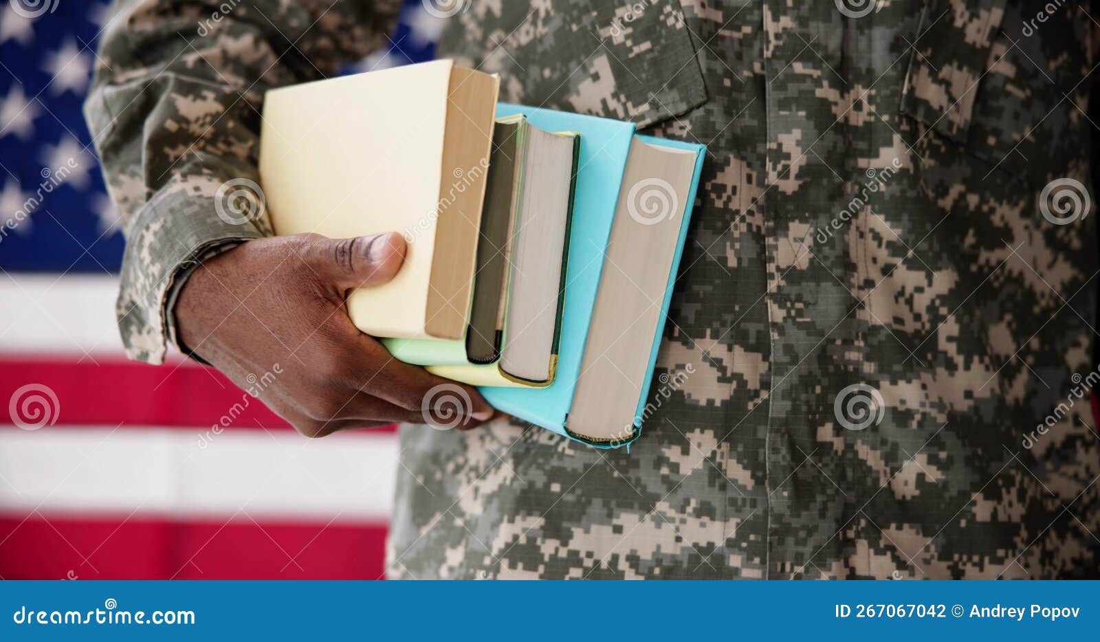 Young Student Soldier in Uniform Stock Photo - Image of book, college ...
