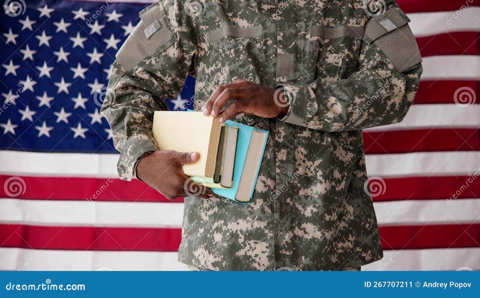 Young Student Soldier in Uniform Stock Image - Image of books, states ...