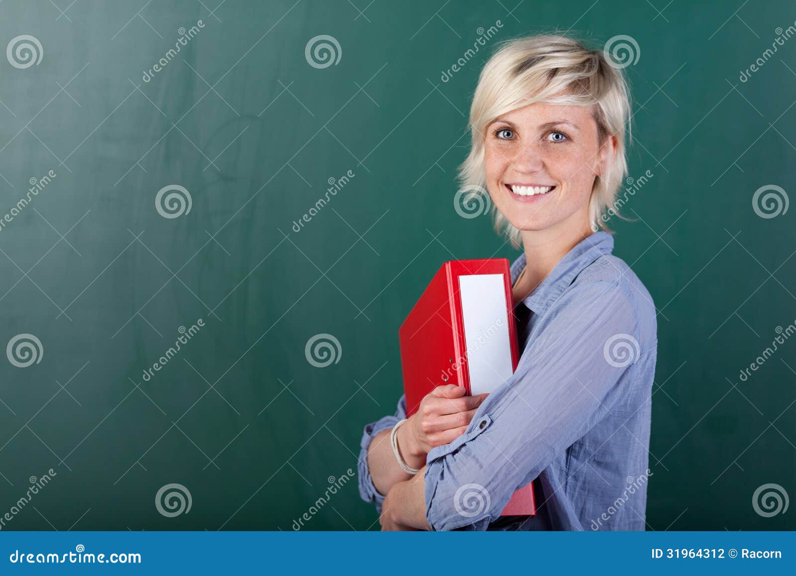 Young Student Standing and Holding a Folder Stock Photo - Image of ...