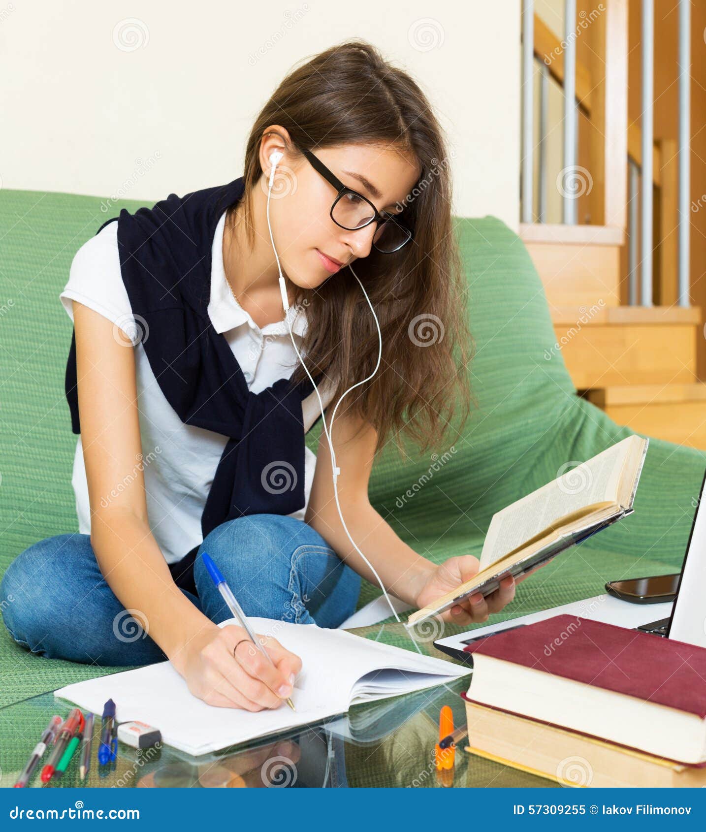 Young Student Study at Home Stock Image - Image of happiness, russian ...