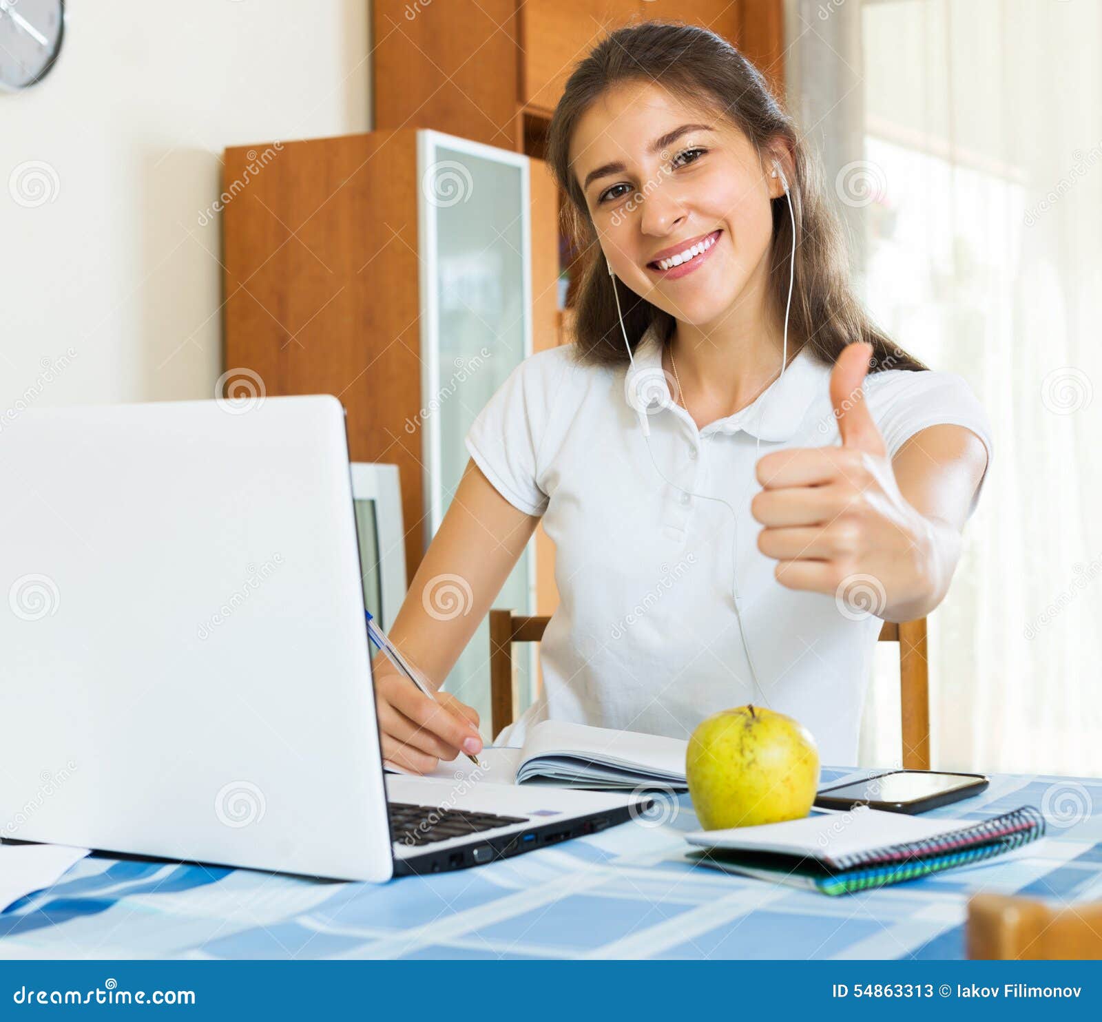 Young Student Study at Home Stock Image - Image of homework, girl: 54863313