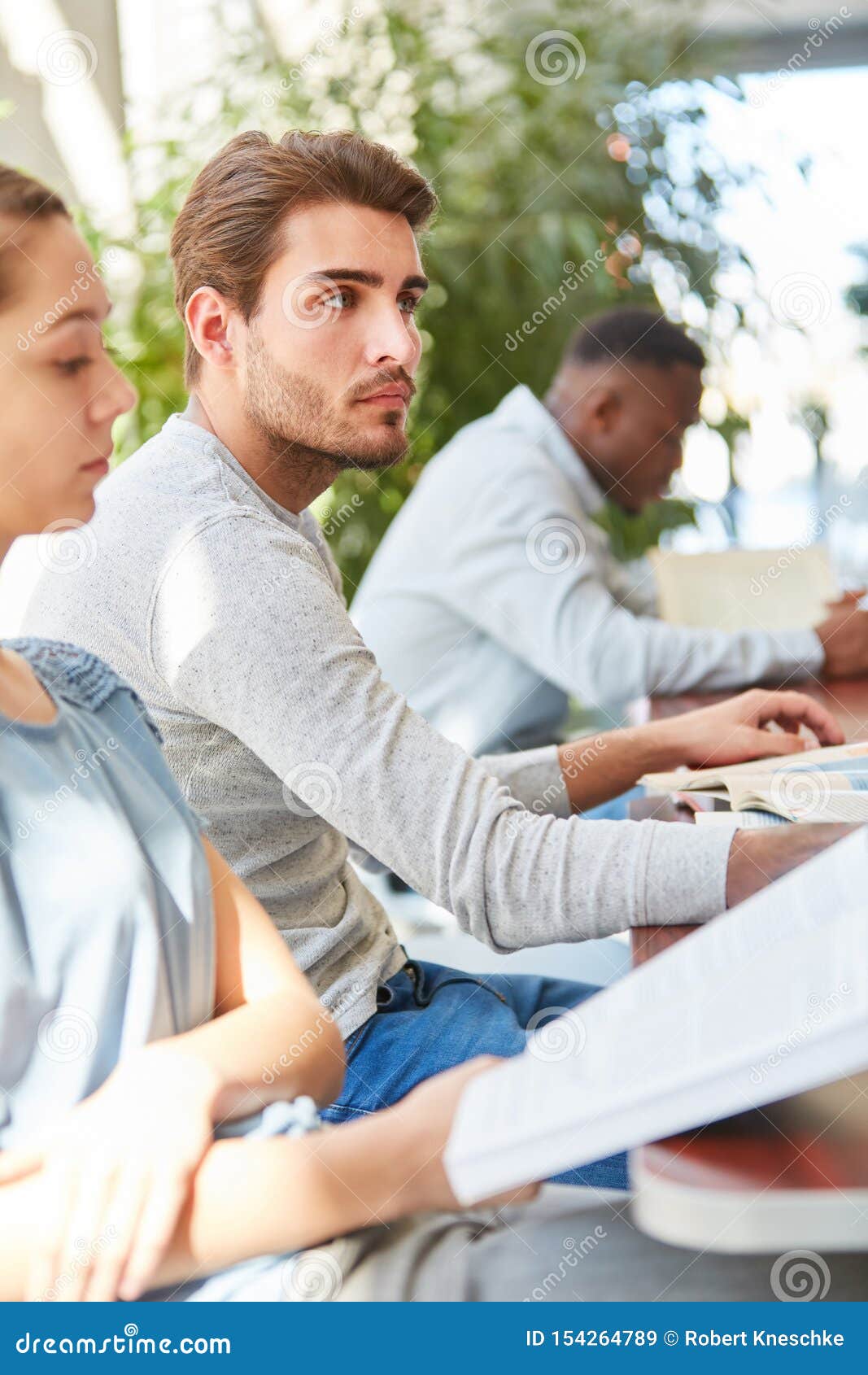 Young Student Study with Team Stock Image - Image of teamwork, freshmen ...