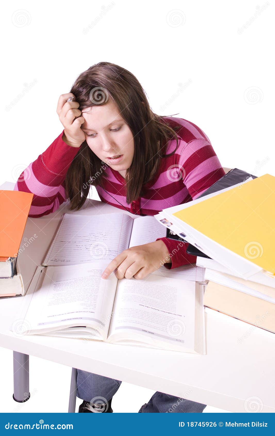 Young Student Studying for Exams Stock Photo - Image of horizontal ...