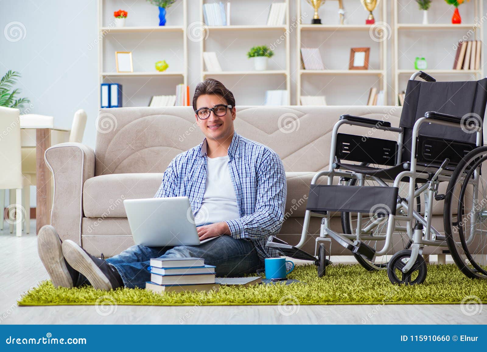 The Young Student Studying at Home Stock Photo - Image of college ...