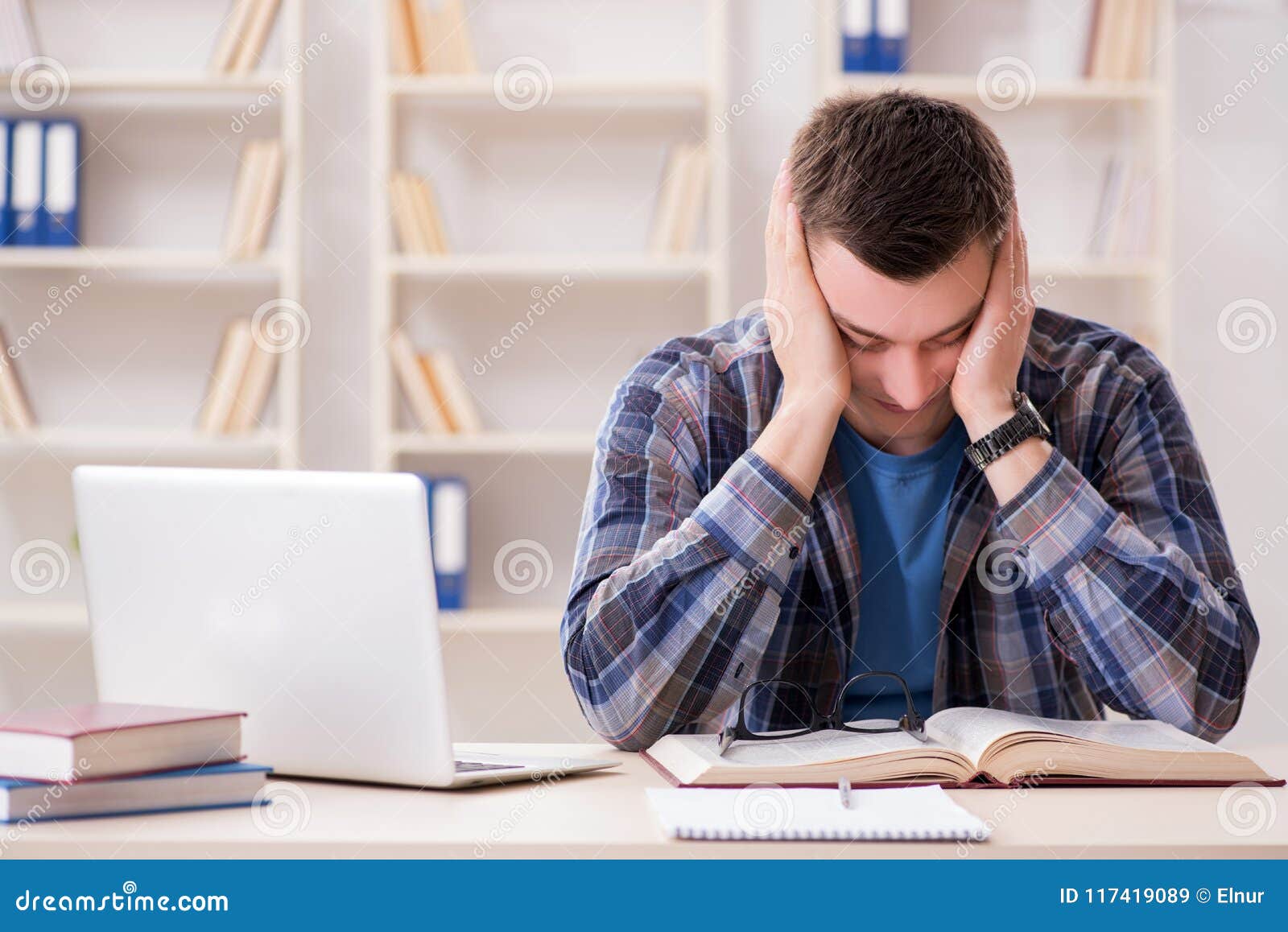 The Young Student Studying Over Internet in Telelearning Concept Stock ...