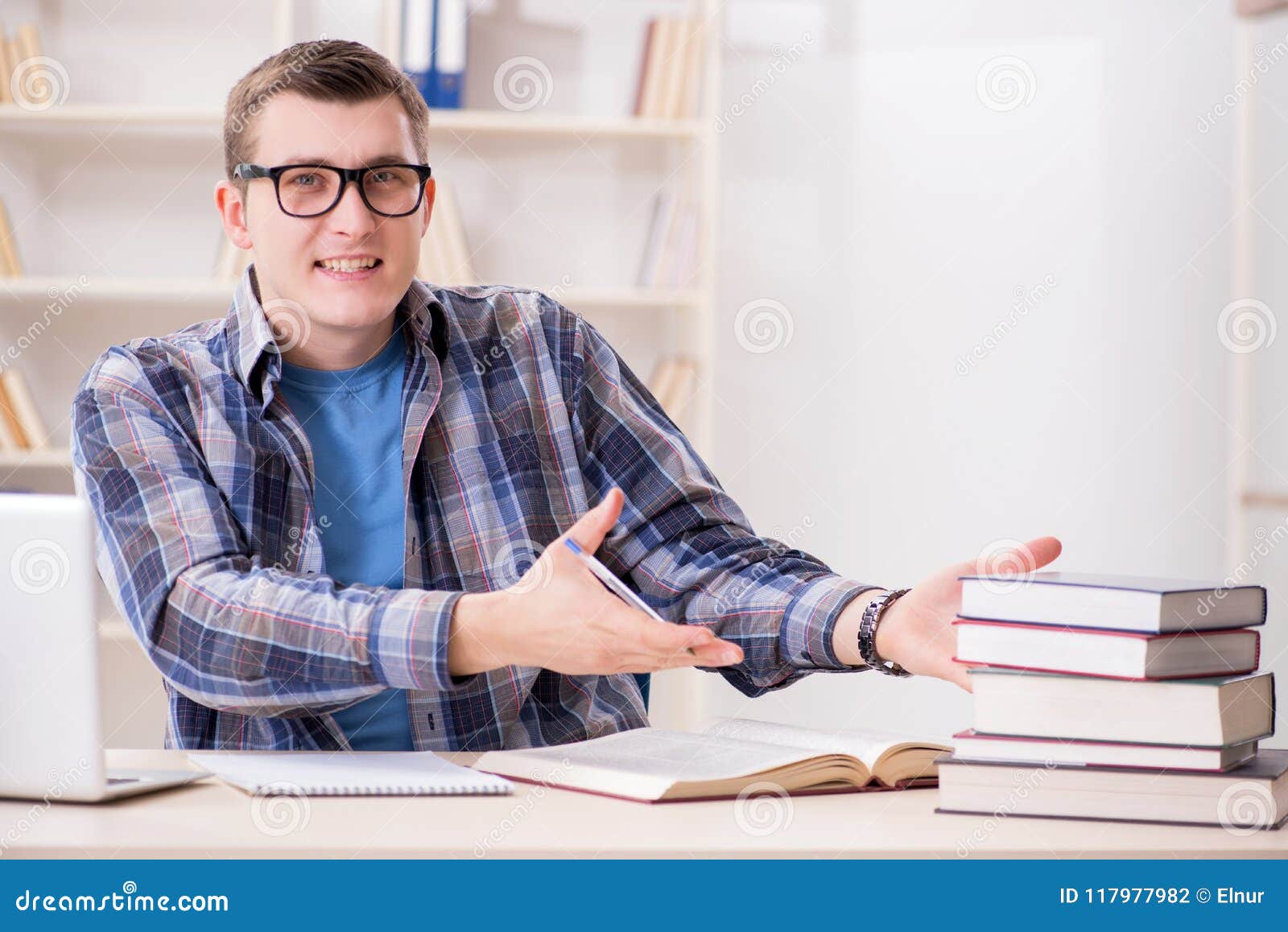 The Young Student Studying Over Internet in Telelearning Concept Stock ...