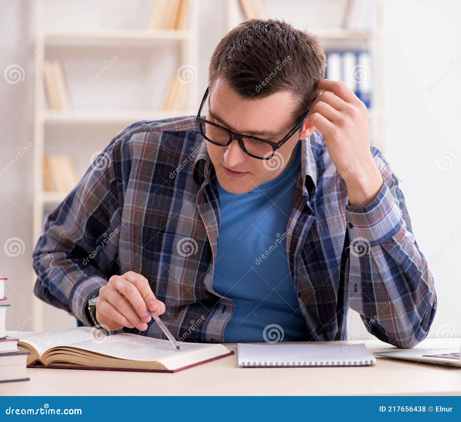 Young Student Studying Over Internet in Telelearning Concept Stock ...