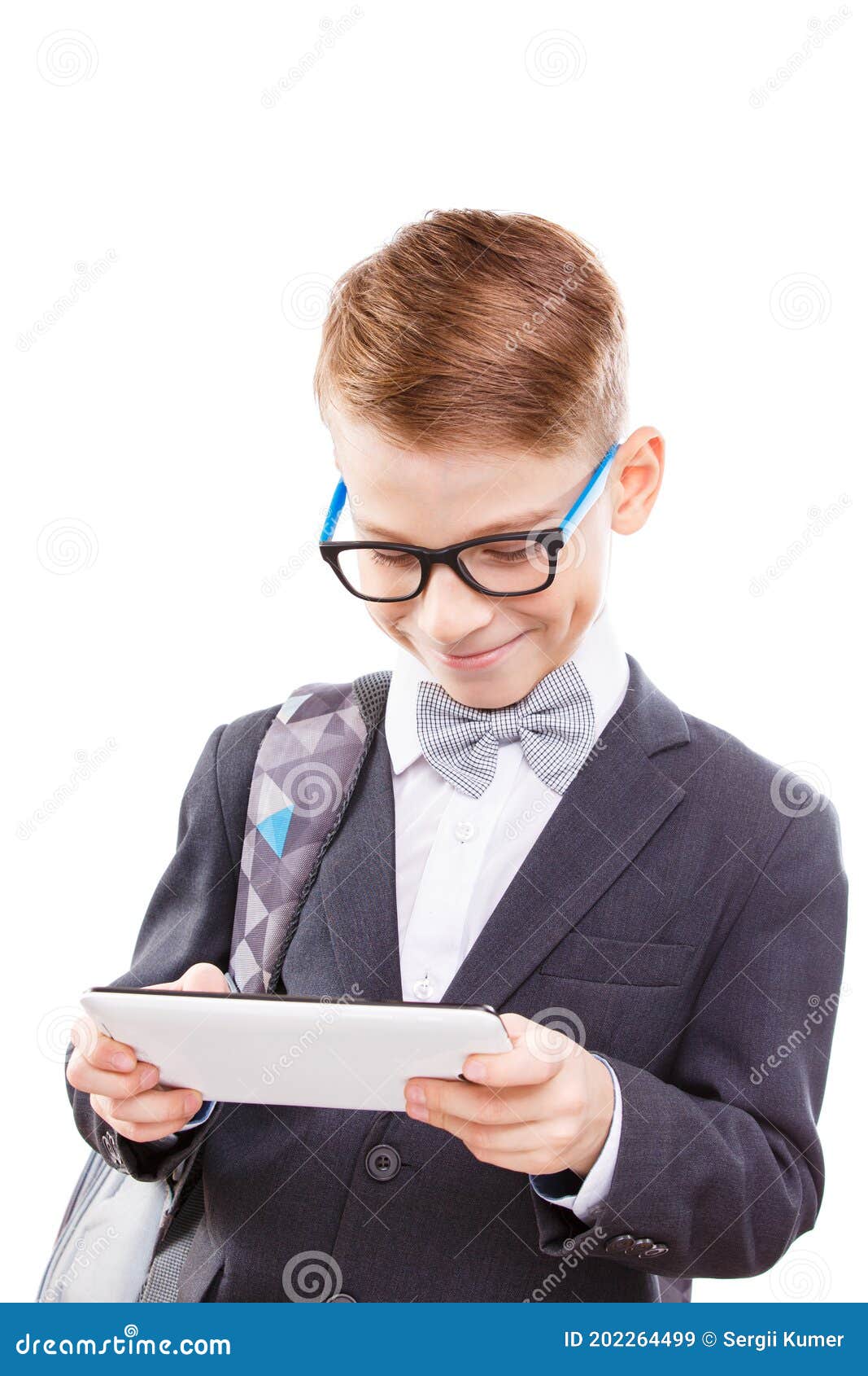 Young Student with Tablet PC Isolated on White Stock Image - Image of ...