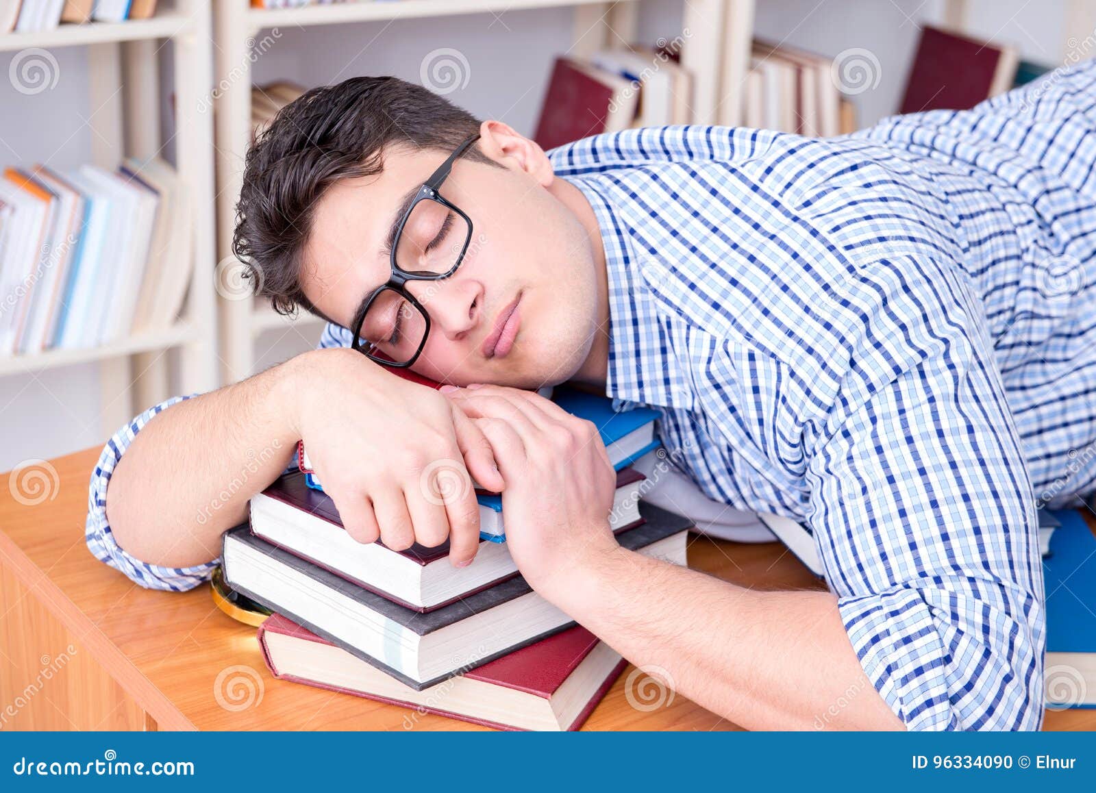 The Young Student Taking Break and Falling Asleep Stock Photo - Image ...