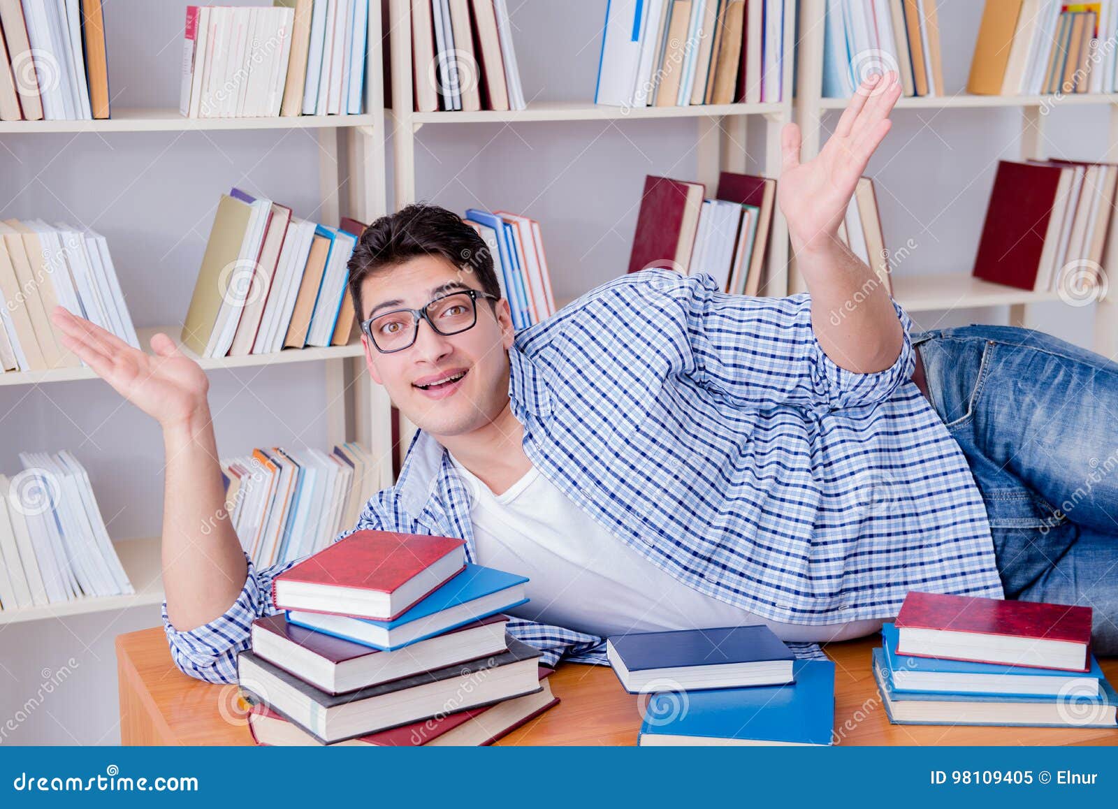The Young Student Taking Break and Falling Asleep Stock Image - Image ...