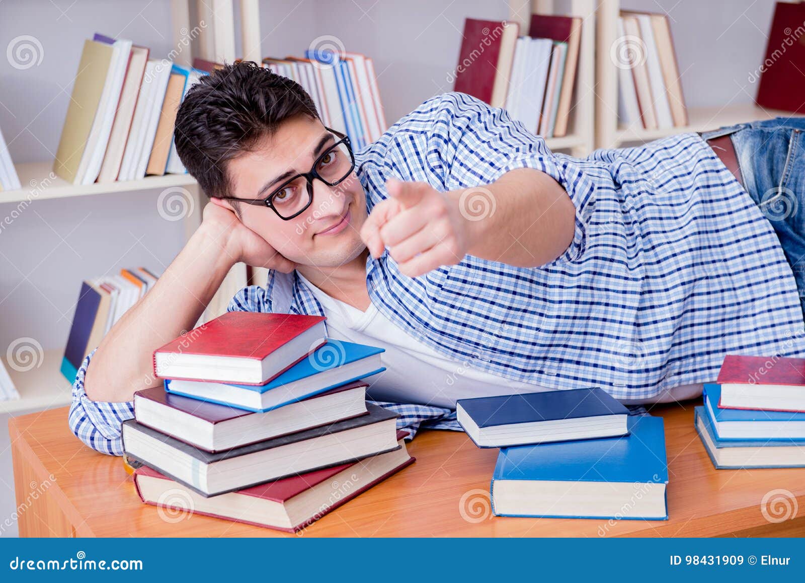 The Young Student Taking Break and Falling Asleep Stock Image - Image ...