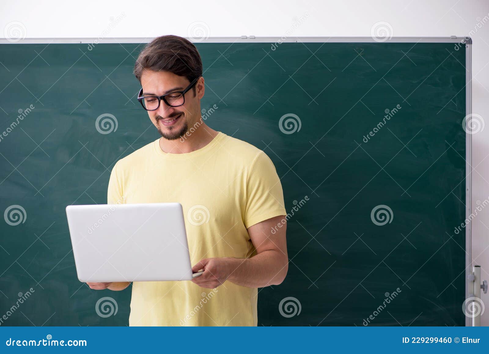 Young Male Student in Tele-education Concept Stock Photo - Image of ...