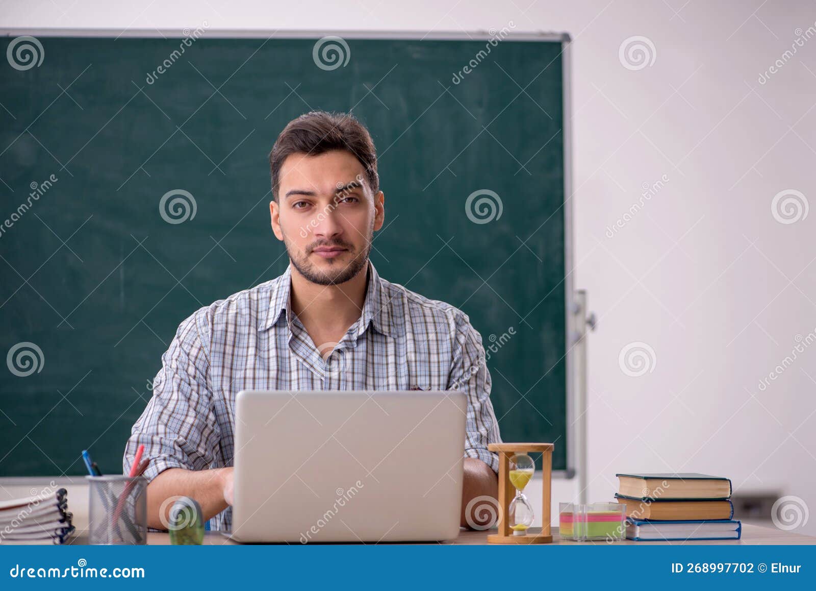 Young Male Student in Tele-education Concept Stock Photo - Image of ...