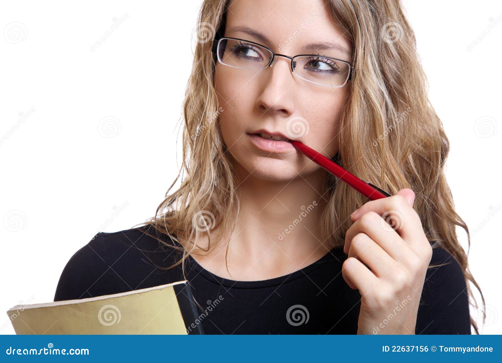 Young student thinking stock photo. Image of female, happy - 22637156