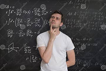 Young Student is Thinking and Solving Mathematical Problem. Math ...