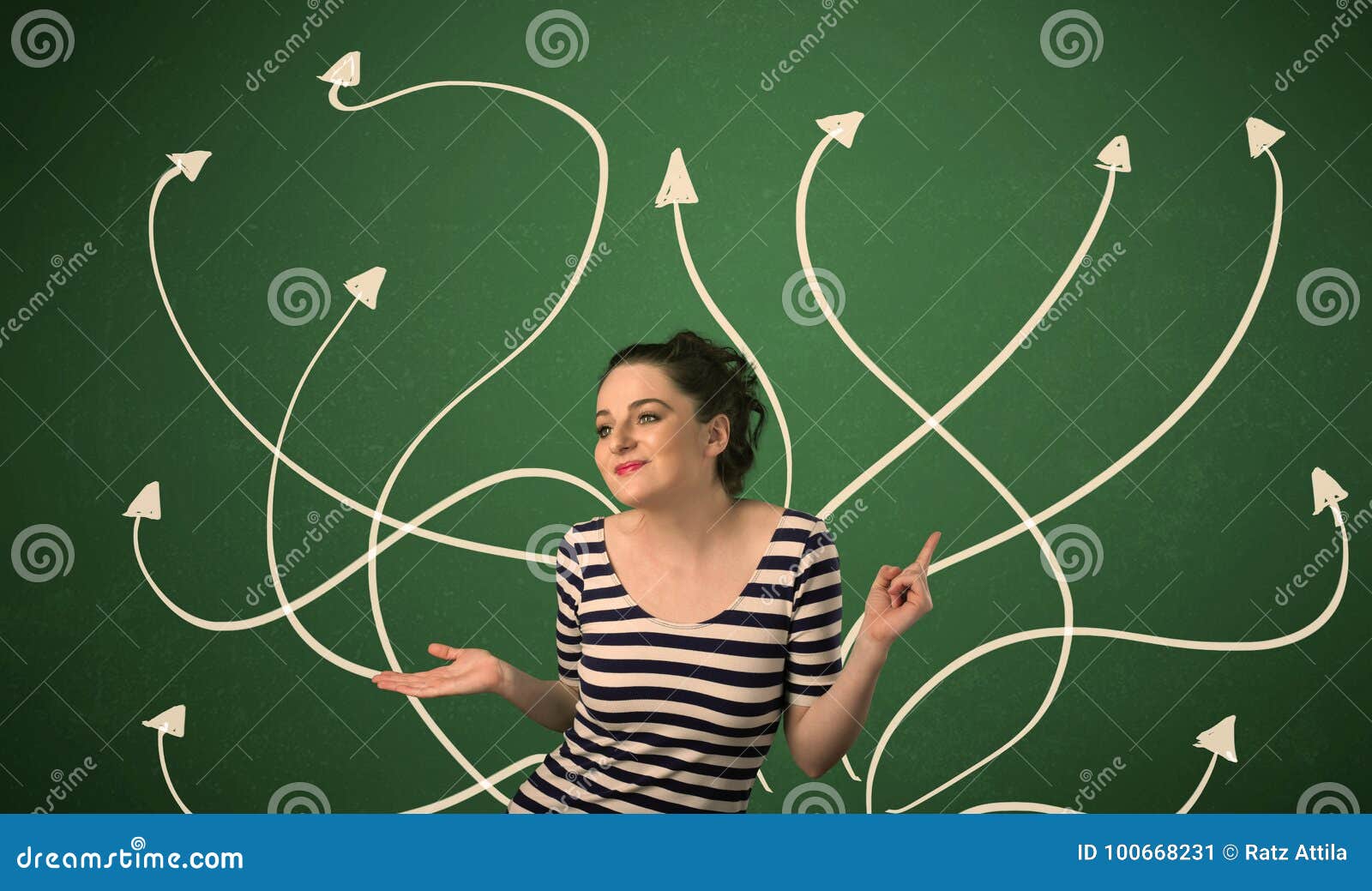 Beautiful Girl Thinking a Solution Stock Image - Image of choice ...