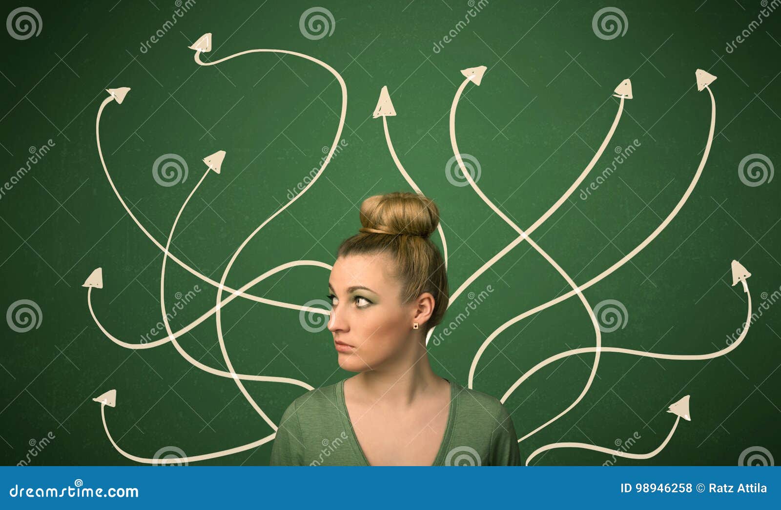 Beautiful Girl Thinking a Solution Stock Photo - Image of help, idea ...