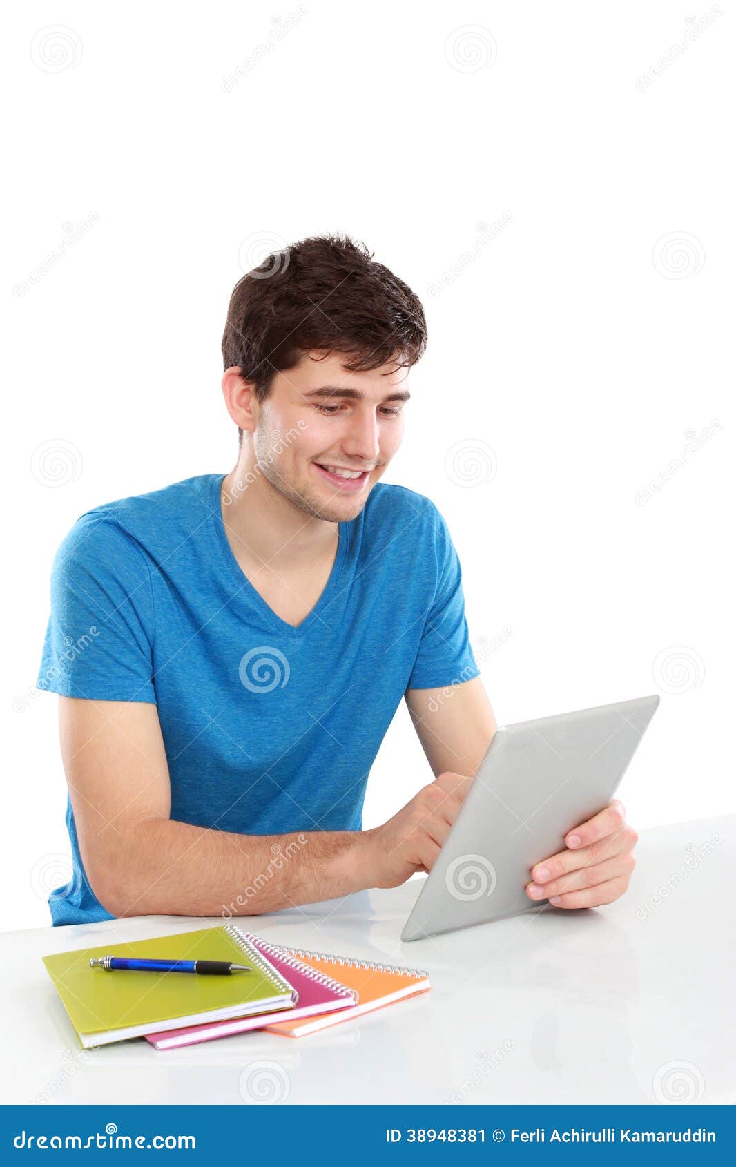 Young Student Using Tablet Pc Stock Image - Image of academic, connect ...