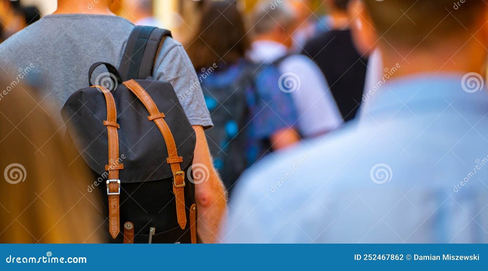 A Young Student is Walking with a Backpack Stock Photo - Image of ...
