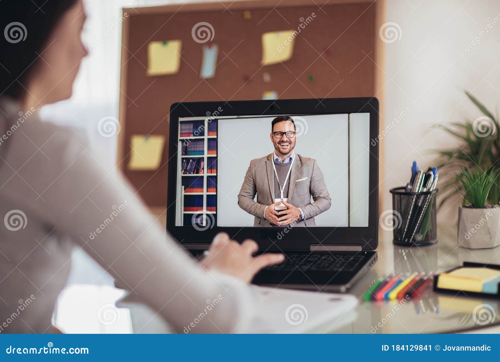 Student Watching Lesson Online and Studying from Home Stock Image ...
