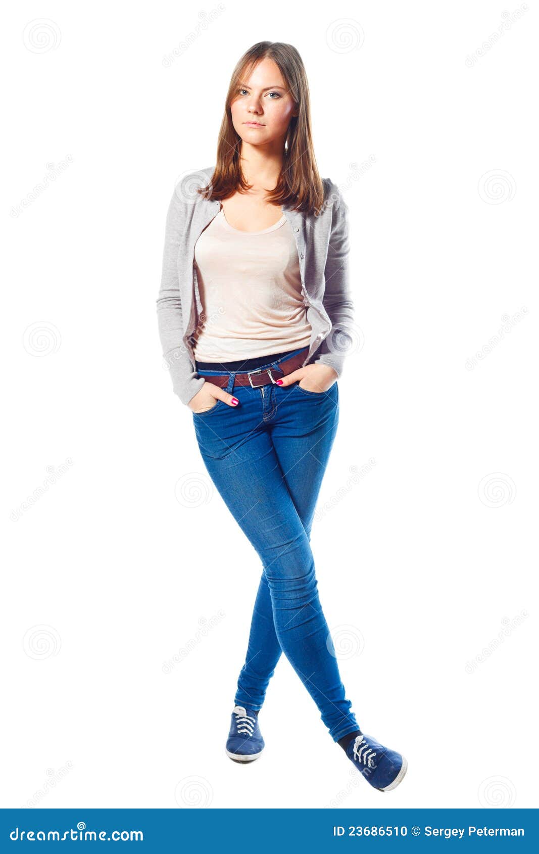 Young student woman stock photo. Image of fashion, jeans - 23686510