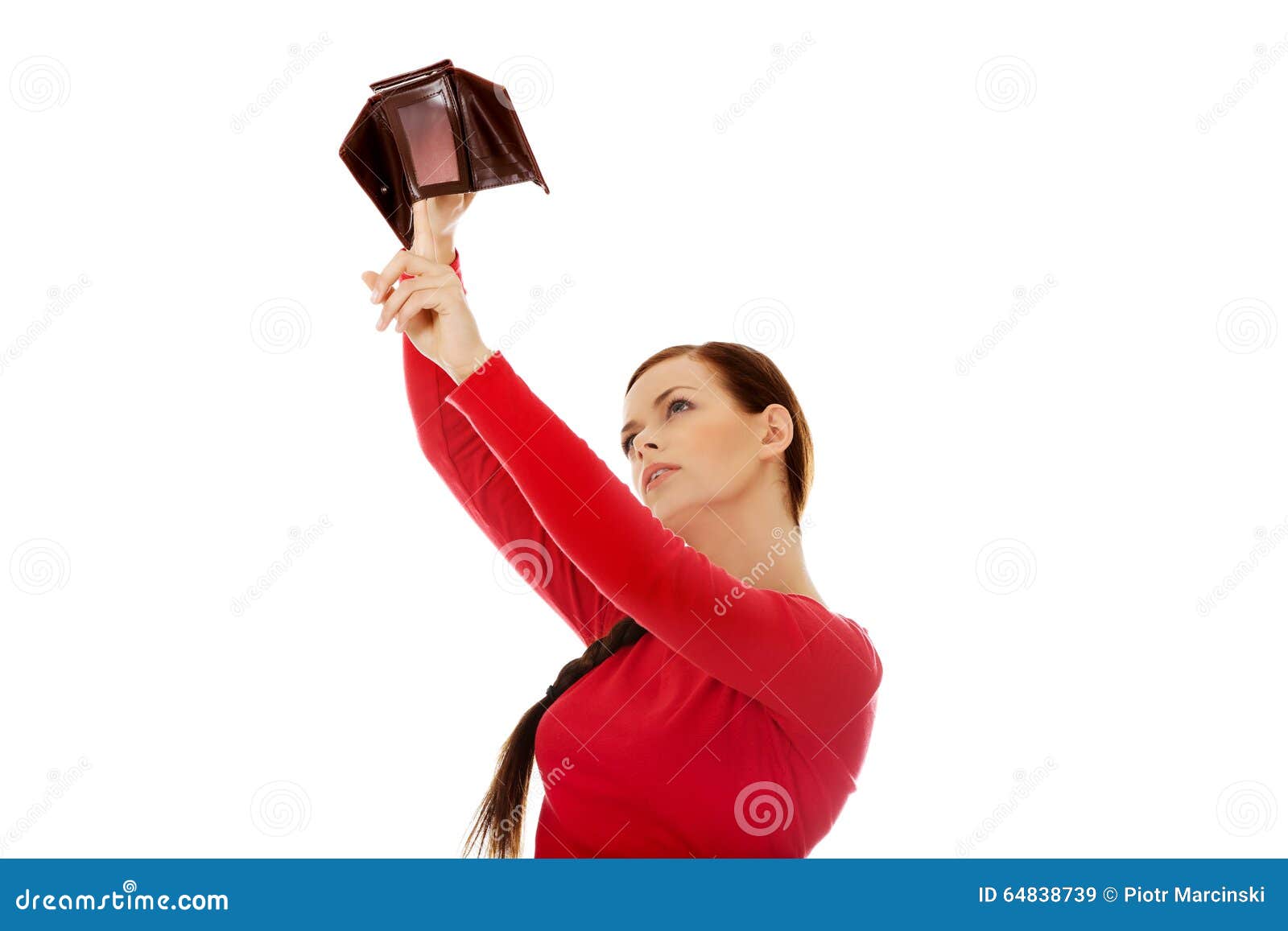 Young Student Woman Holding Empty Wallet Stock Image - Image of ...