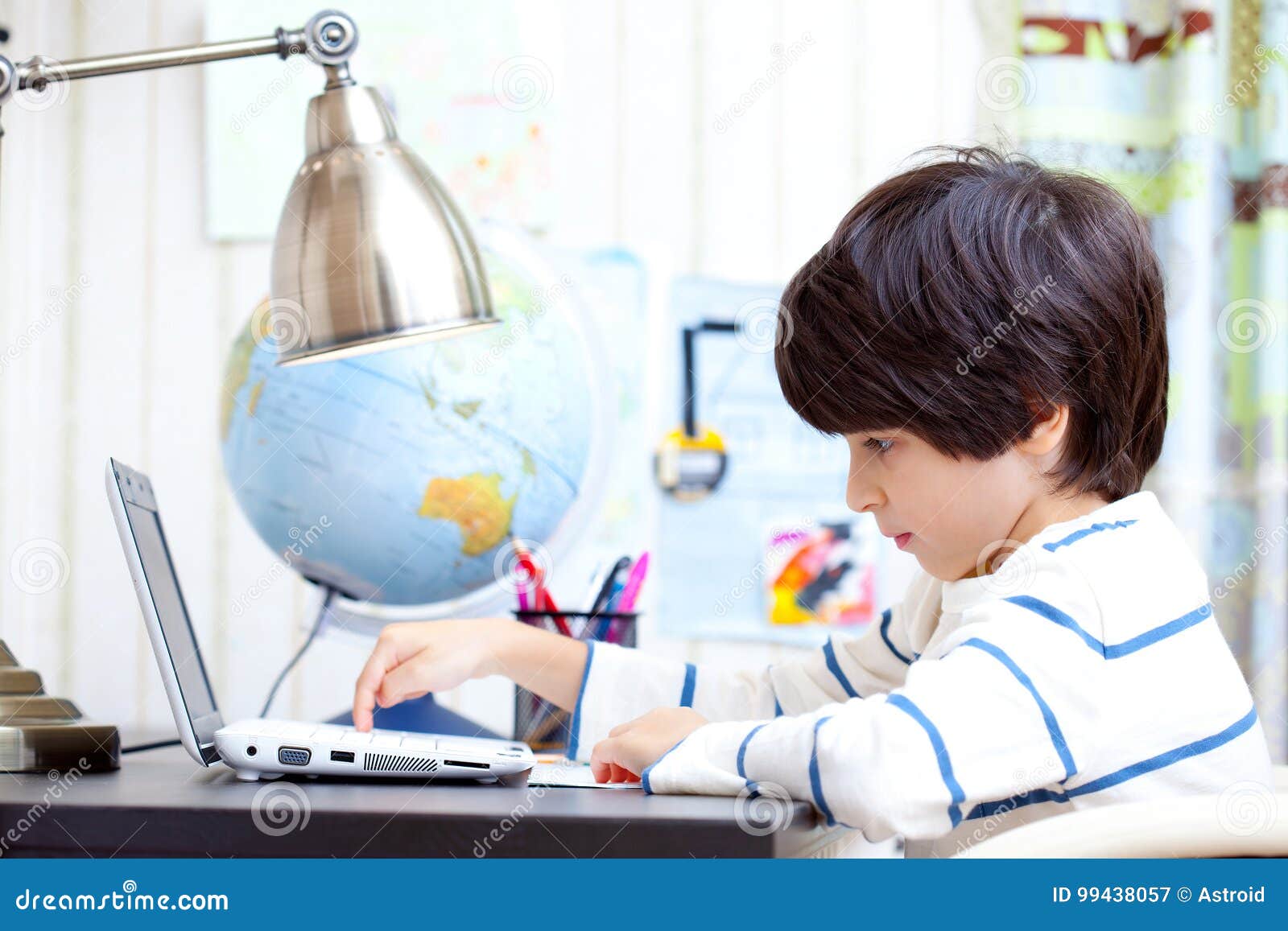 Young Student Working on a Computer Stock Image - Image of education ...
