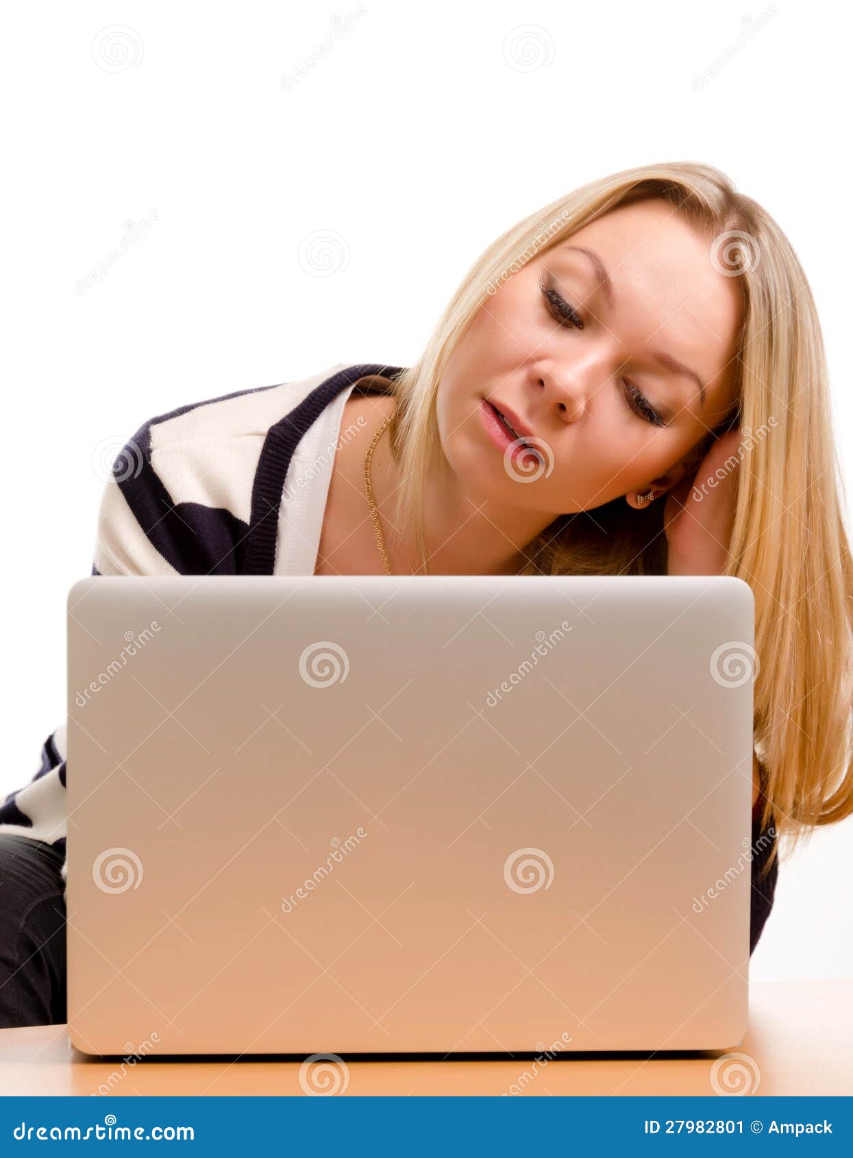 Young Student Working at Her Laptop Stock Image - Image of beautiful ...