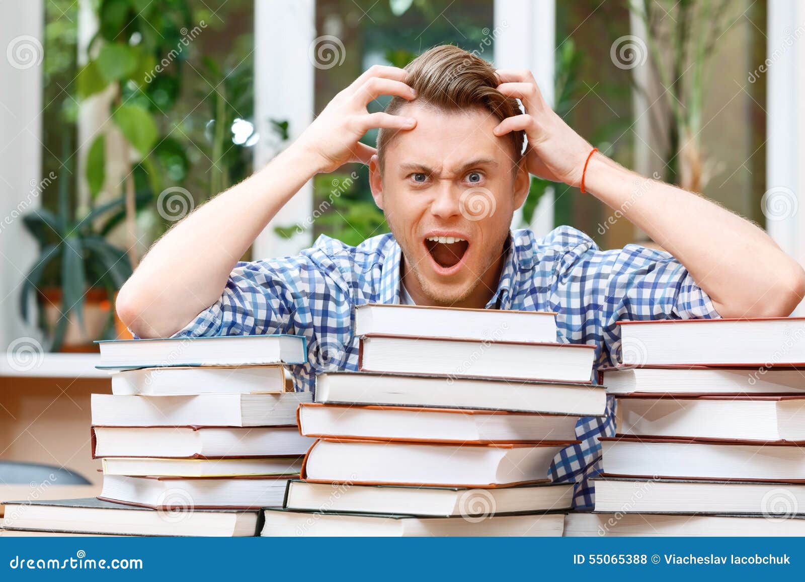 Young Student Working in a Library Stock Photo - Image of adult, book ...