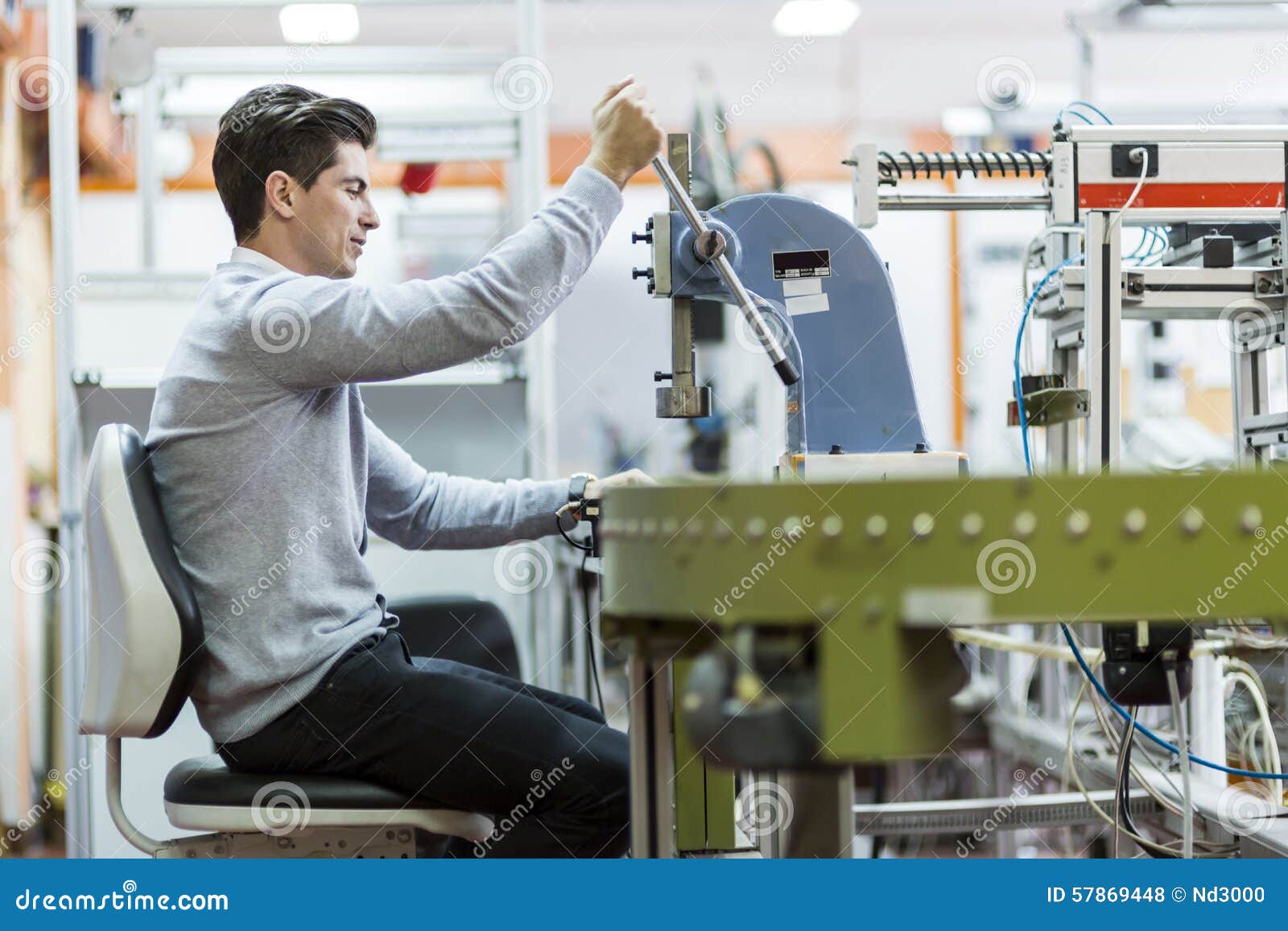Young Student Working on a Project Stock Photo - Image of machine ...