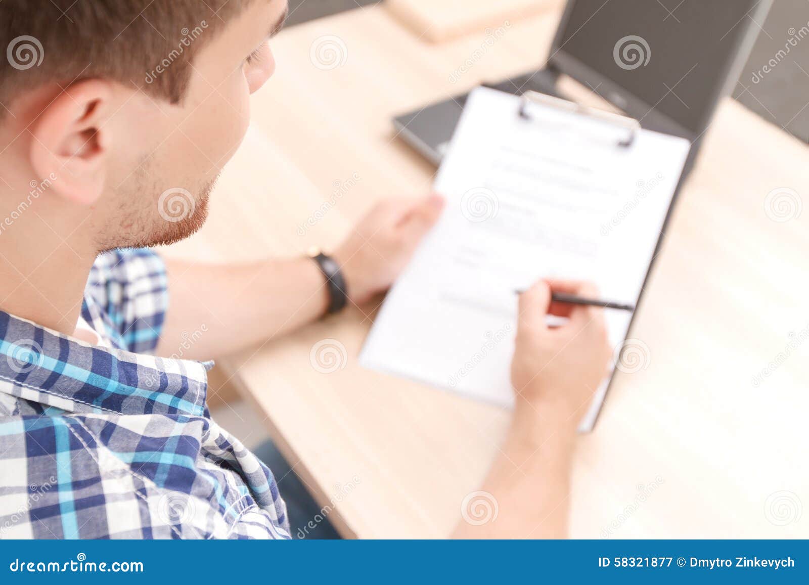 Young Student Working on Project Stock Image - Image of study, papers ...