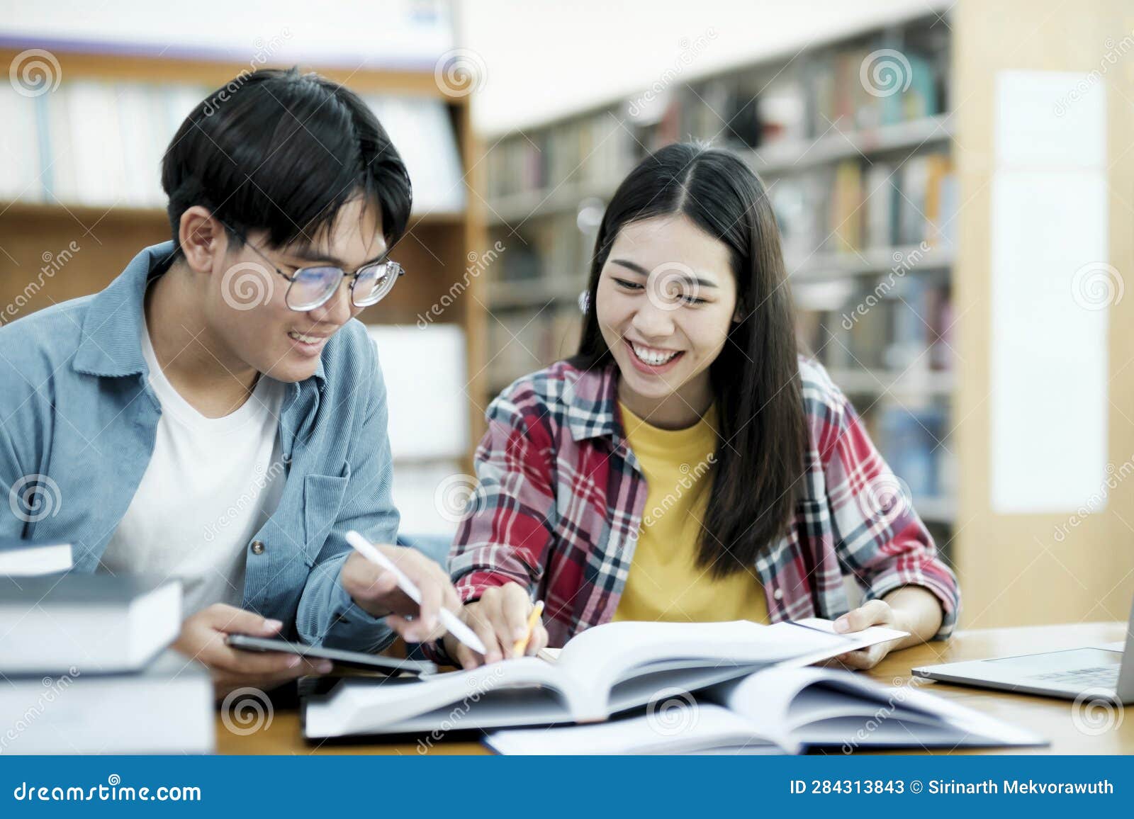 Young Students Campus Helps Friend Catching Up and Learning. Stock ...