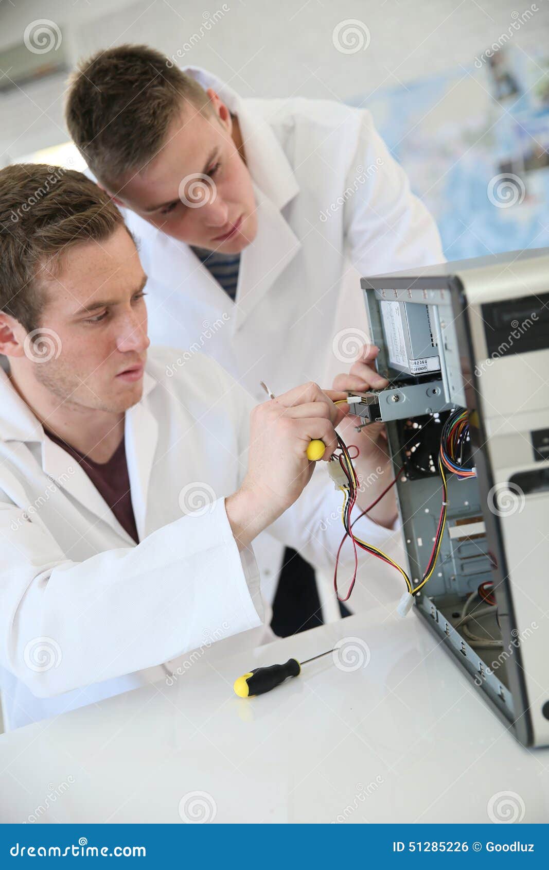 Young Students at Computing Class Stock Photo - Image of electronic ...