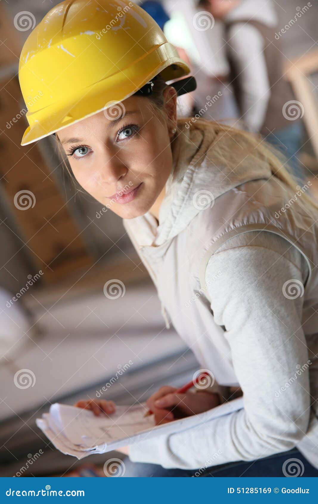 Young Students in Construction Apprenticeship Stock Image - Image of ...