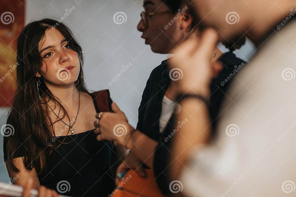 Young Students in Discussion during a Collaborative Learning Session ...
